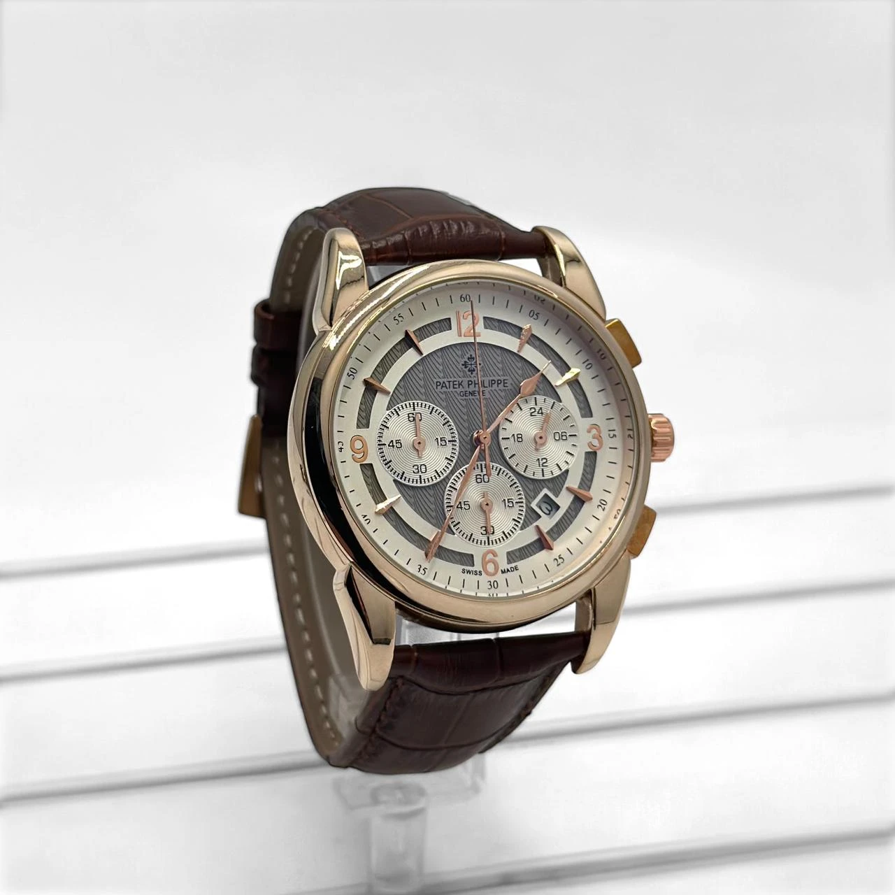 Patek Philippe Subdial Leather Brown Watch | Alghaith Luxury Gifts Store
